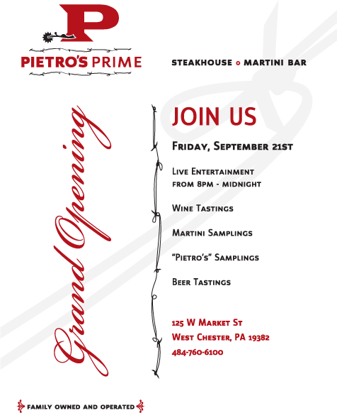 Pietro's Prime Grand Opening — PA Eats