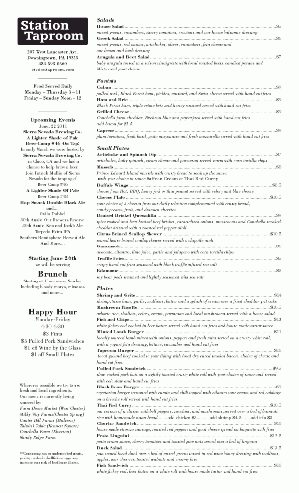 Station Taproom of Downingtown's New Spring/Summer Menu — PA Eats