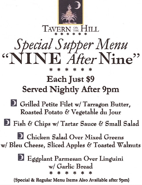 Tavern on the Hill’s Nine After Nine Menu Offers Up Irresistable Late ...